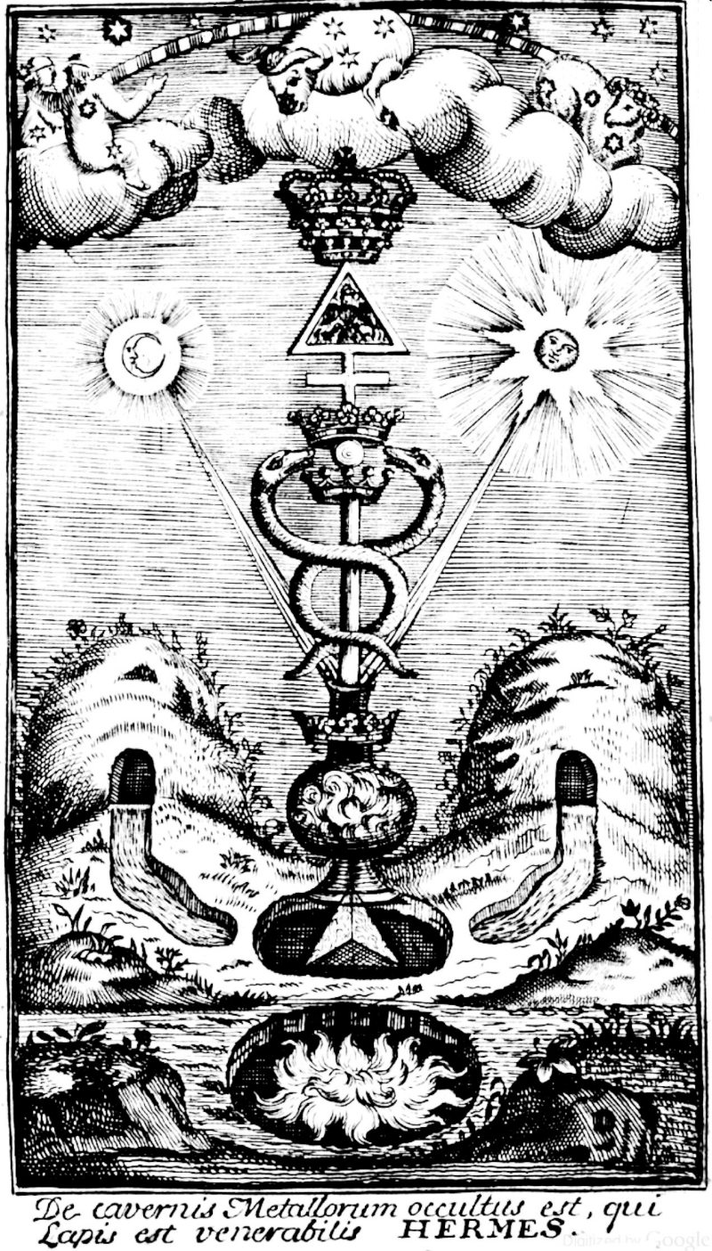 Alchemical Imagery - Frontispiece engraving - Hermetical Triumph 1740